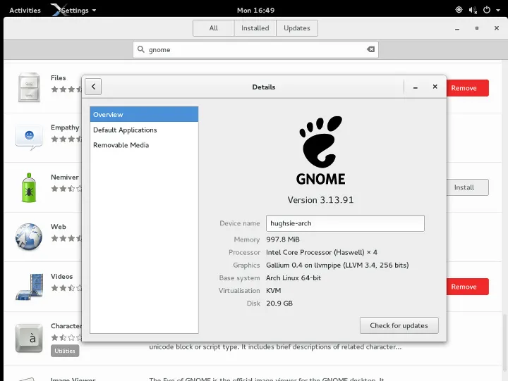 Gnome Arch Linux