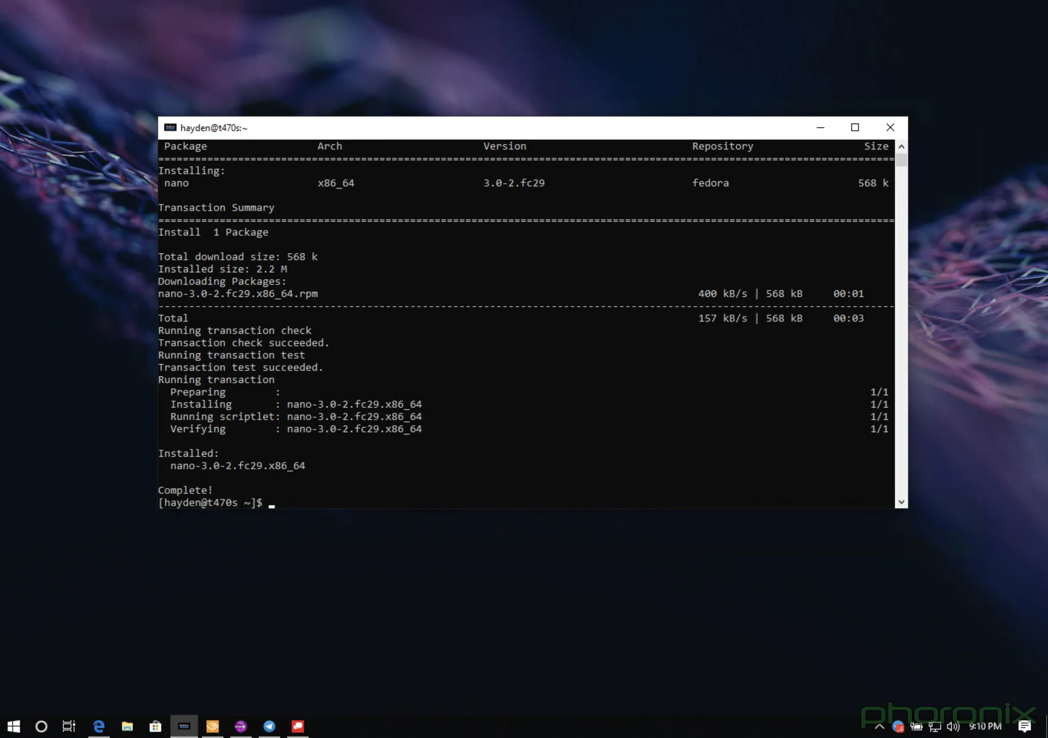 [Phoronix] Image (Fedora Remix Wsl)