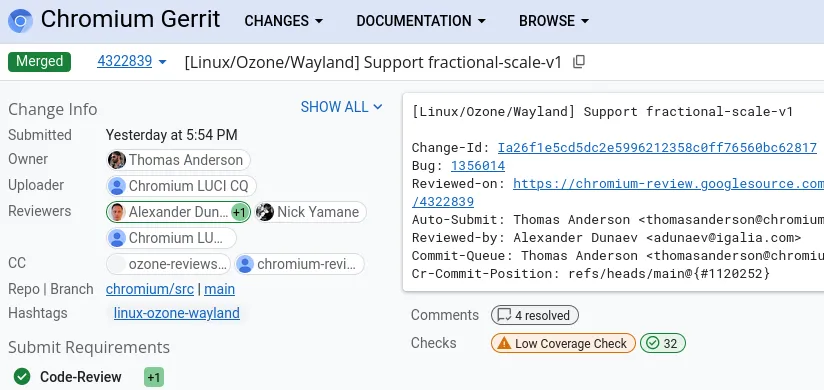 Google Chrome/Chromium Lands Wayland Fractional Scaling Support - Phoronix