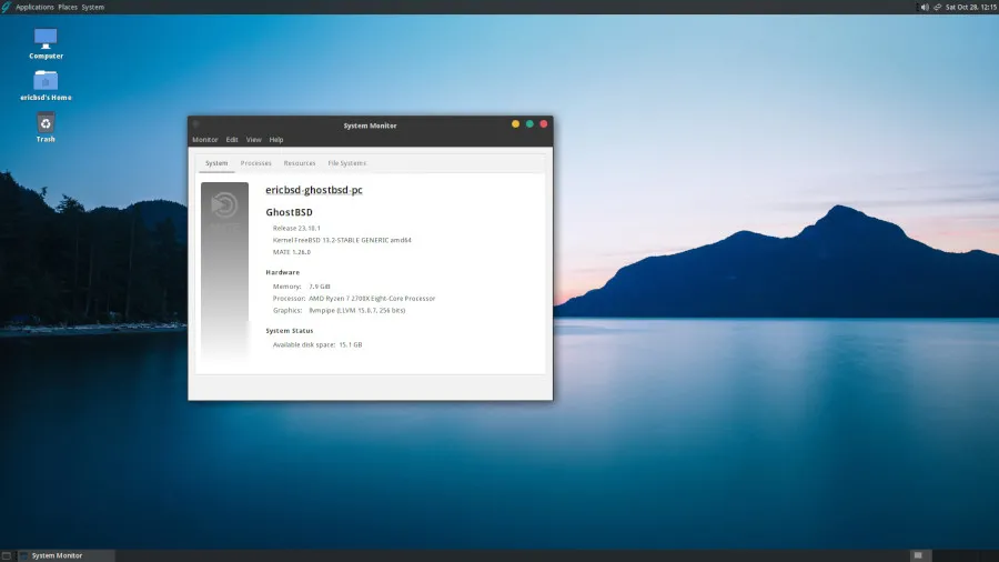 GhostBSD 23.10.1 For FreeBSD-Based MATE Desktop OS - Phoronix