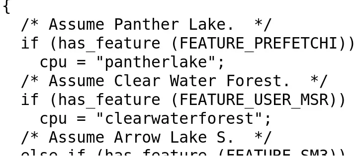 Intel Posts GCC Compiler Patches For Clear Water Forest & Panther Lake - Phoronix