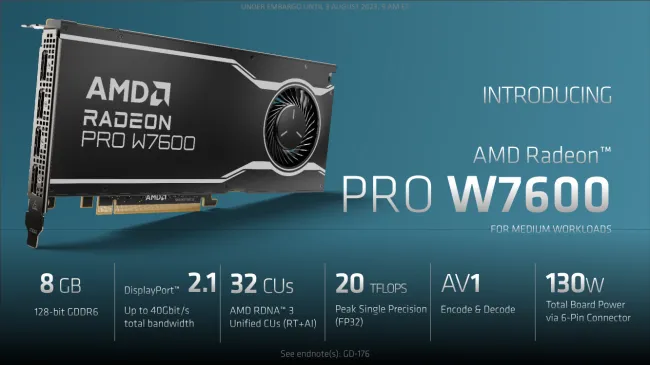 AMD Launches The Radeon PRO W7500/W7600 RDNA3 GPUs - Phoronix