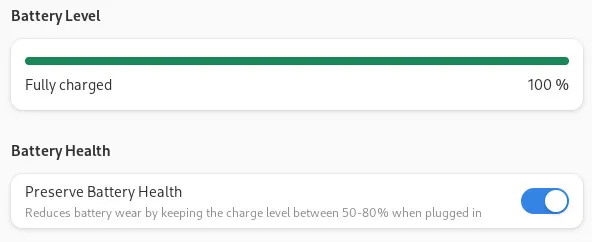 GNOME Sees Progress On Variable Refresh Rate Setting, Adding Battery Charge Control - Phoronix