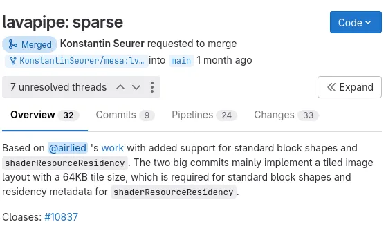 Vulkan Sparse Binding Support Comes To Lavapipe Software Driver - Phoronix