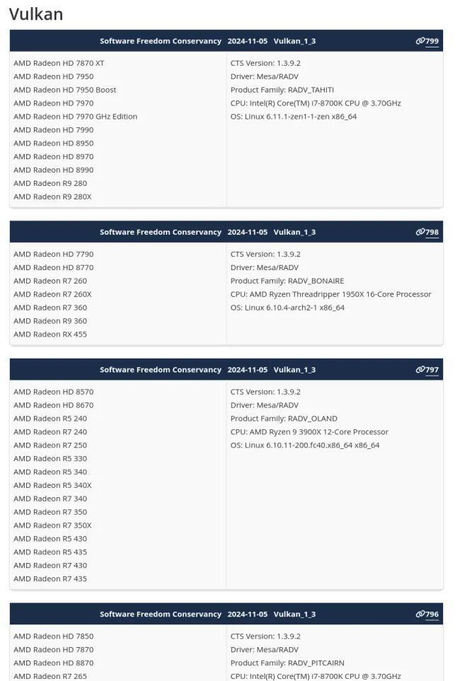 Mesa RADV Driver Delivers Conformant Vulkan 1.3 Support For Old AMD GFX6/GFX7 GPUs - Phoronix