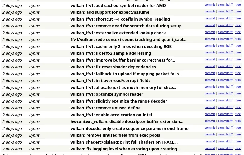 FFmpeg's FFV1 Vulkan Decoder Now 3x Faster On AMD GPUs - Phoronix