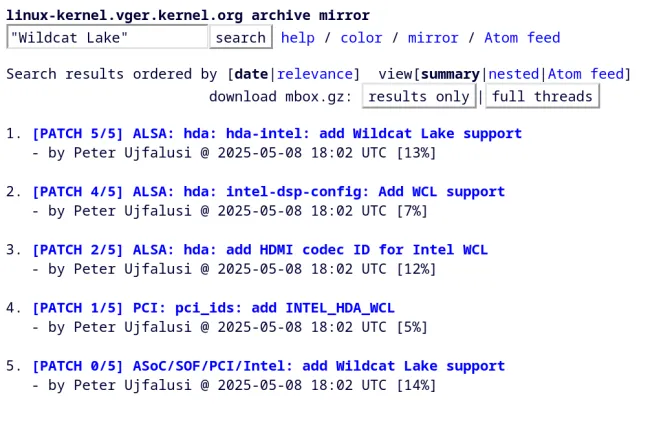 Intel Begins Posting Linux Patches For Wildcat Lake - Phoronix