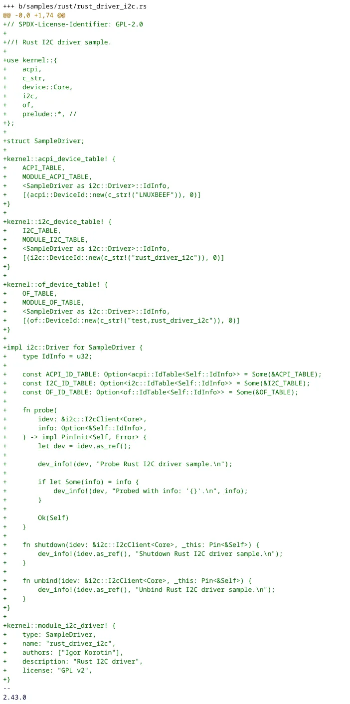 Linux 6.19 Will Allow You To Write I2C Drivers In Rust - Phoronix