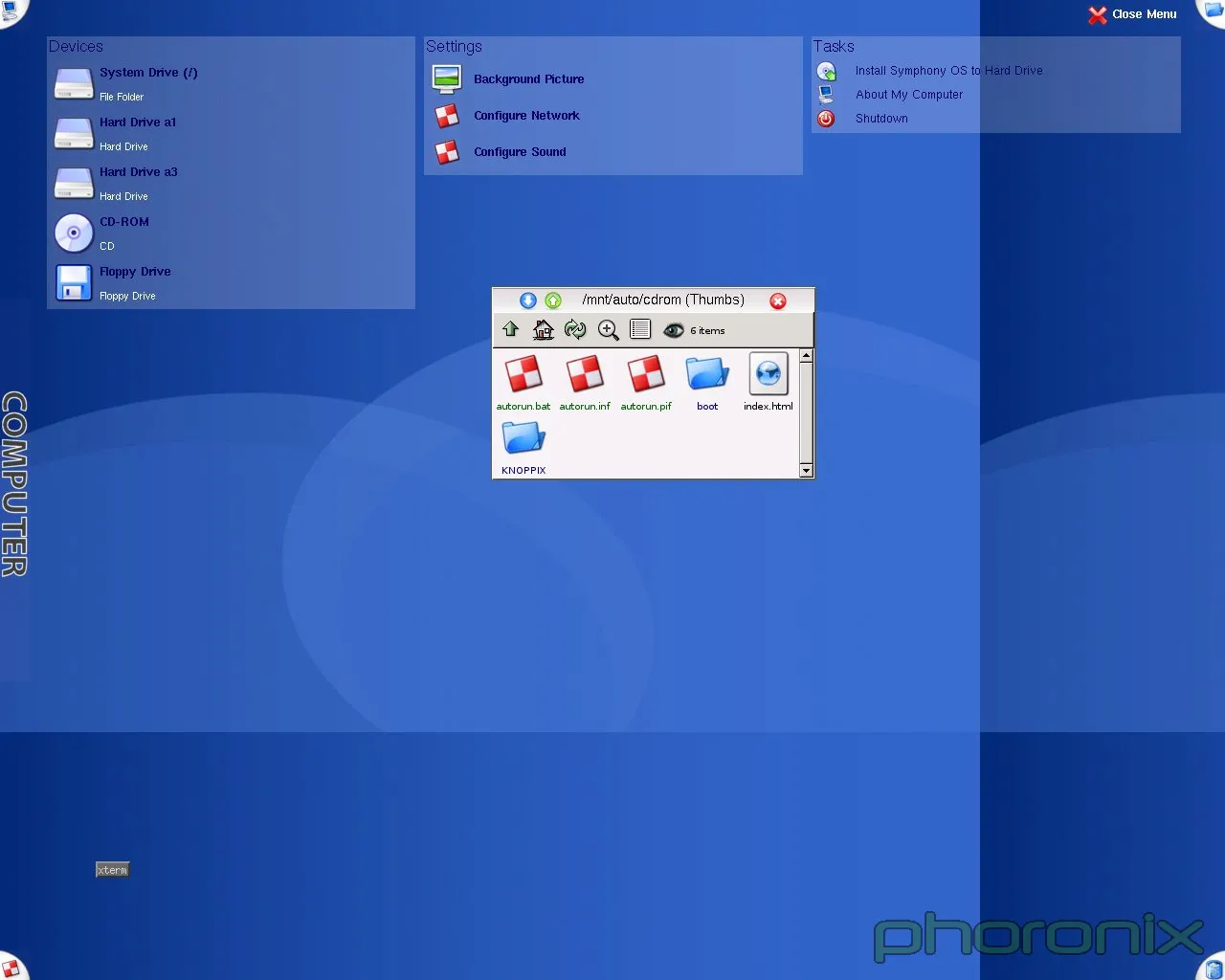 [Phoronix] Symphony OS BETA 1 Preview 1 Image (Symphony Beta1 09)