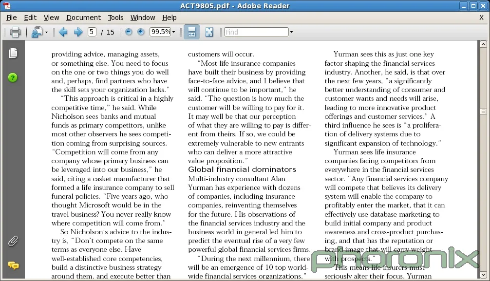 [Phoronix] Adobe Acrobat Reader 8.1.1 For Linux Image (Adobe Reader8 2)