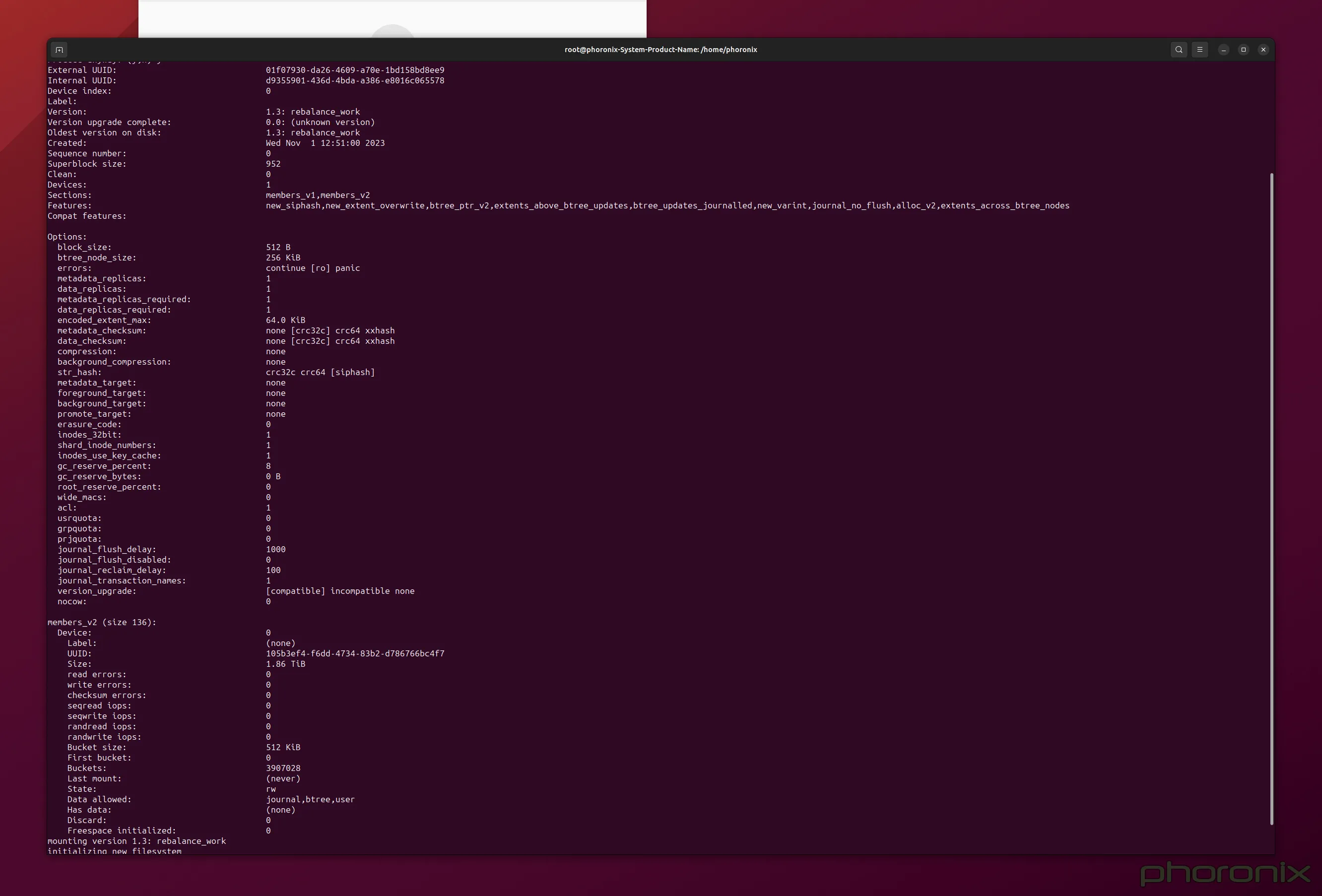 [Phoronix] Trying Out & Benchmarking Bcachefs On Linux 6.7 Image ...