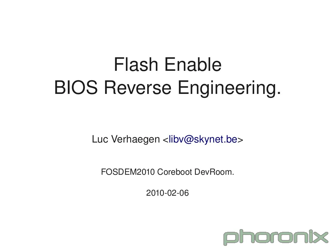 [Phoronix] How To Reverse Engineer A Motherboard BIOS Image (Coreboot ...