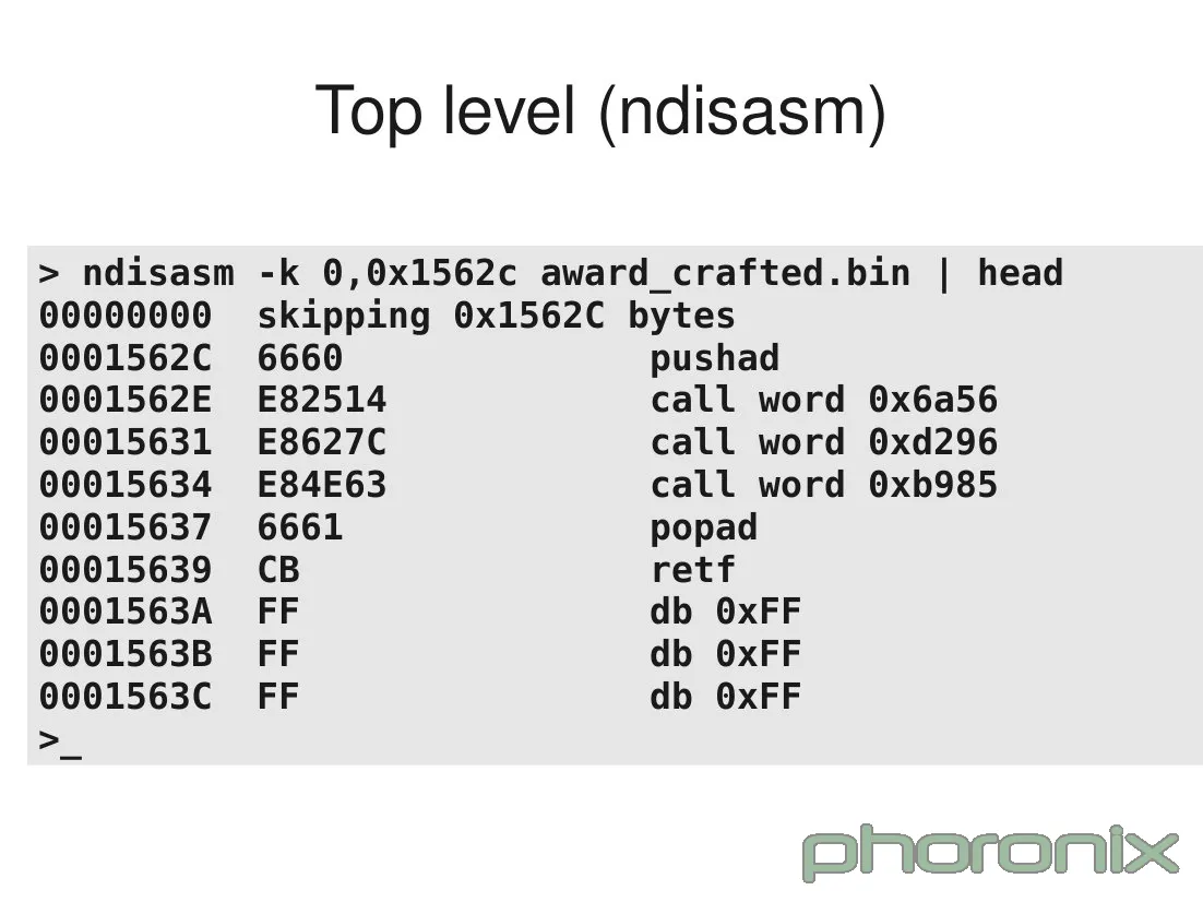 [Phoronix] How To Reverse Engineer A Motherboard BIOS Image (Coreboot ...