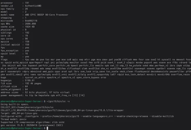 GCC 15 Compiler Demonstrating Measurable Performance Gains For AMD EPYC Turin - Phoronix