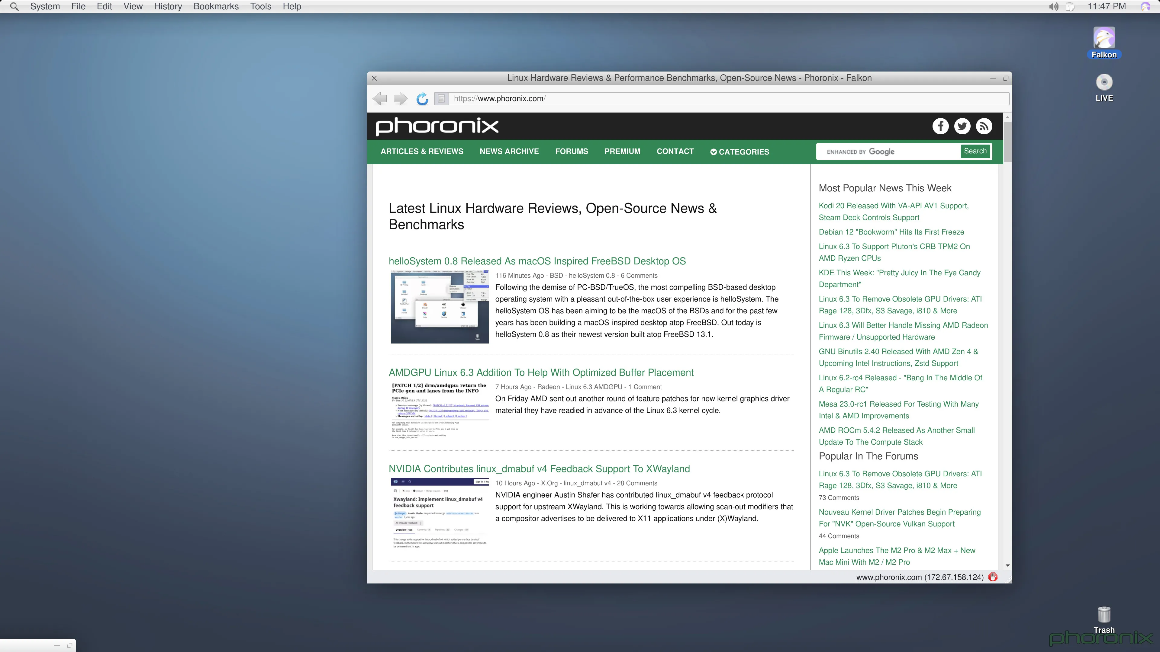 [Phoronix] Running The macOS-Inspired, FreeBSD-Powered helloSystem v0.8 On AMD Zen 4 Image ...