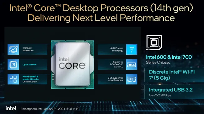 Intel Announces Core 14th Gen 35/65 Watt Desktop CPUs, 14th Gen HX Mobile CPUs - Phoronix