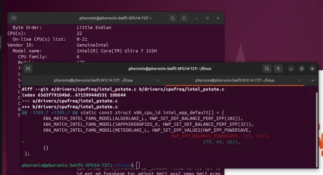 One-Line Patch For Intel Meteor Lake Yields Up To 72% Better Performance, +7% Geo Mean - Phoronix