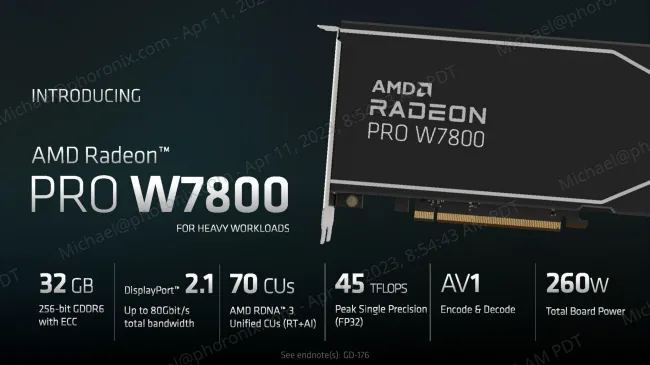 AMD Announces The Radeon PRO W7800/W7900 Series - Phoronix