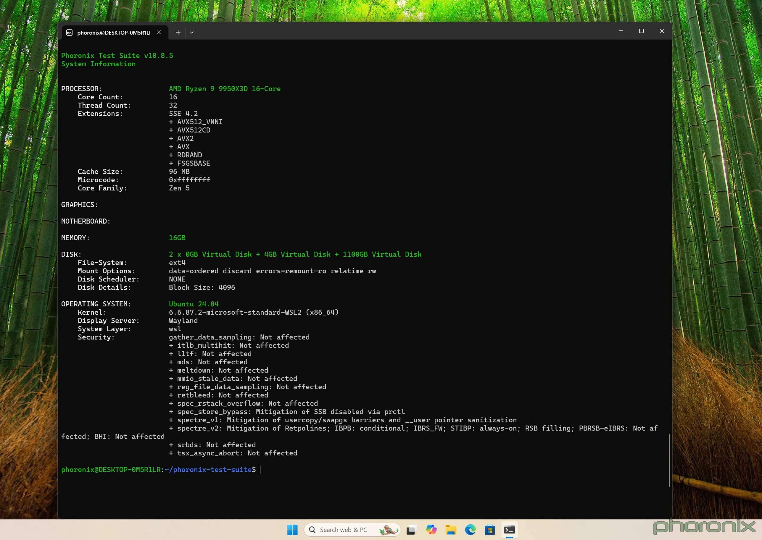 [Phoronix] The Performance Cost To Ubuntu WSL2 On Windows 11 25H2 Image (Windows Wsl2 4)